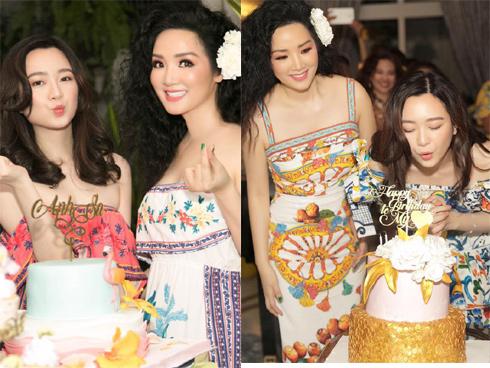 Anh Sa xuất hiện xinh đẹp bên mẹ ở tiệc sinh nhật tuổi 24