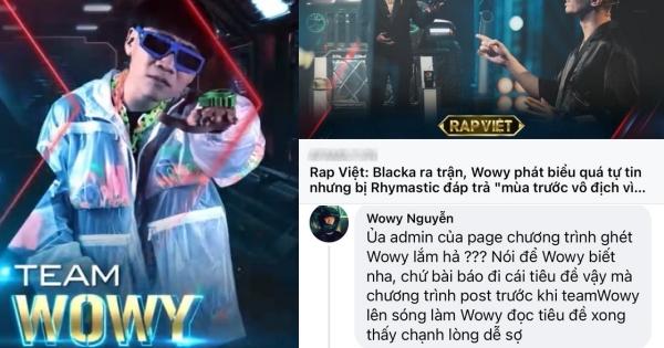 Wowy bức xúc khi fanpage Rap Việt kick war team mình