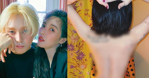 HyunA đăng ảnh cởi nửa trên sau khi chia tay Dawn