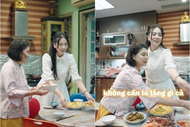 Mai Ngọc thăm mẹ sau đám cưới hào môn, vô tình lộ căn nhà sang trọng